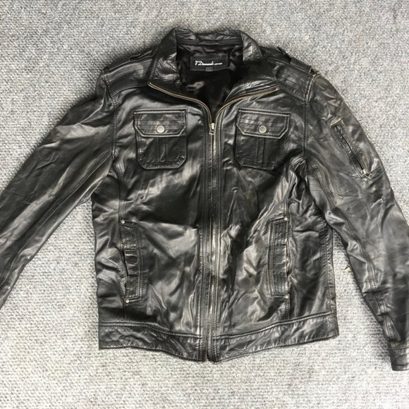 7 Diamonds | Jackets & Coats | Mens Black Genuine Leather Jacket | Poshmark